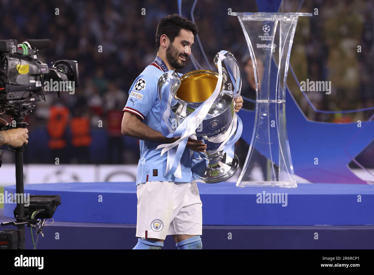 Ilkay Gundogan of Manchester City celebrates during the trophy ceremony ...