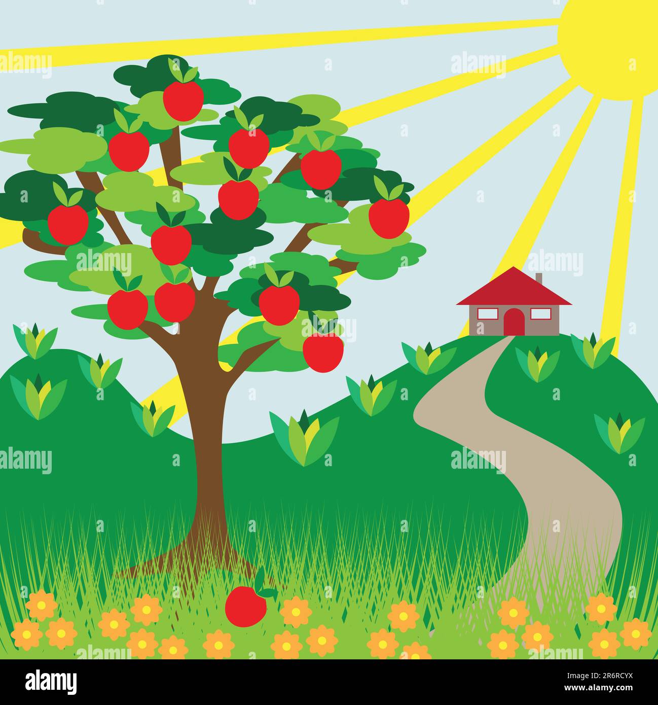 Apple tree house Stock Vector Images - Alamy