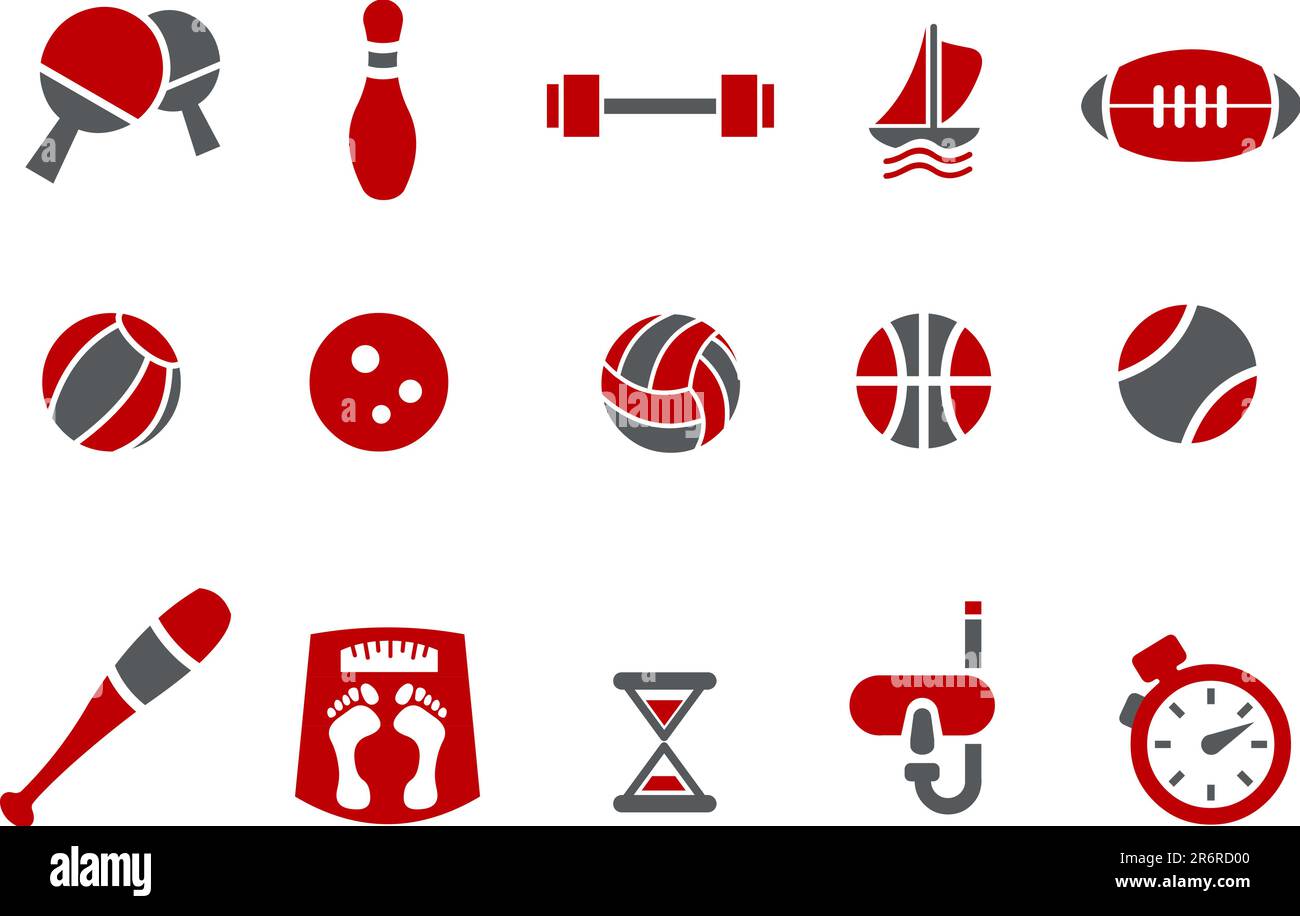 Vector icons pack - Red Series, sport collection Stock Vector Image ...
