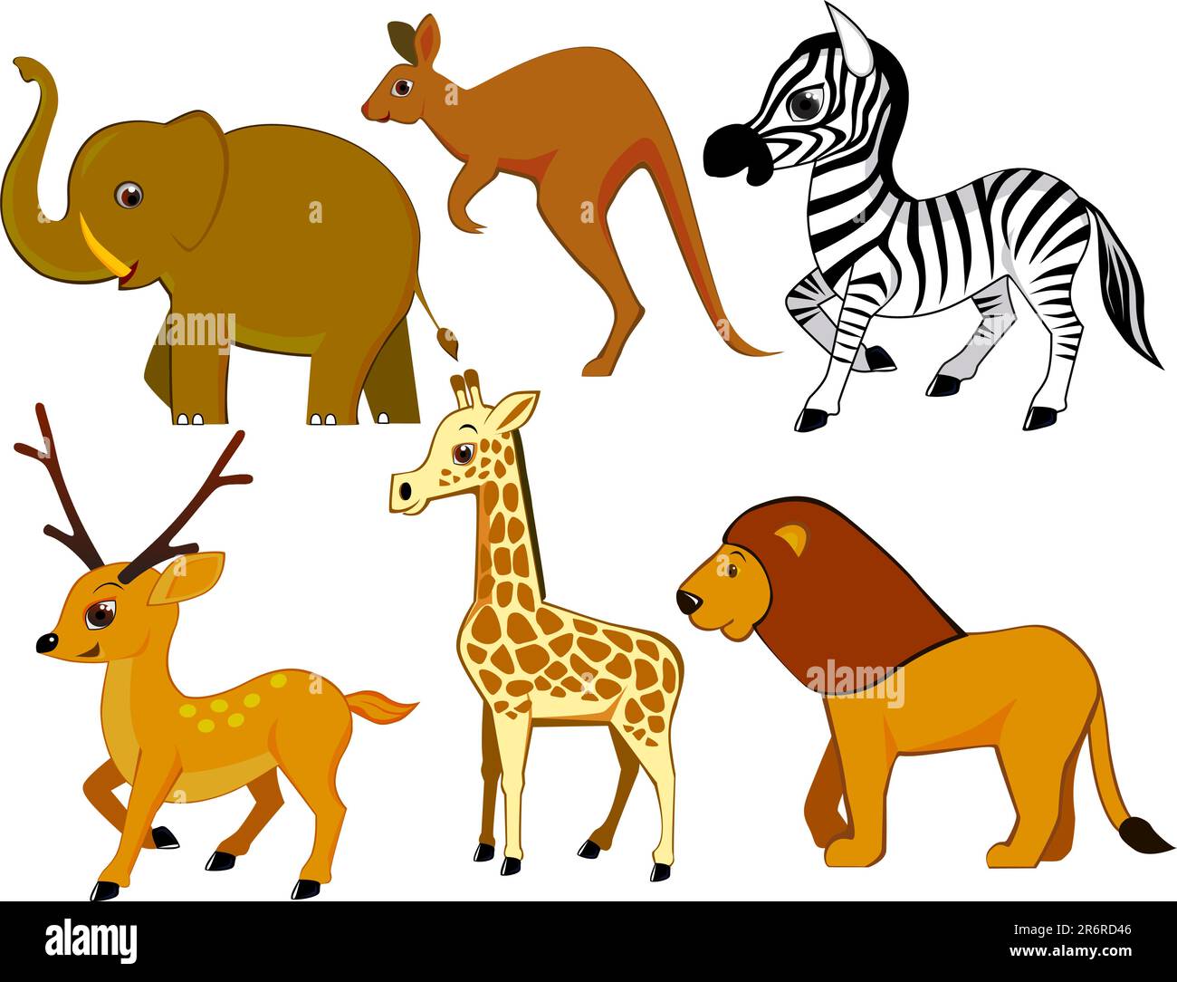 Collection of six wild animal carton Stock Vector Image & Art - Alamy