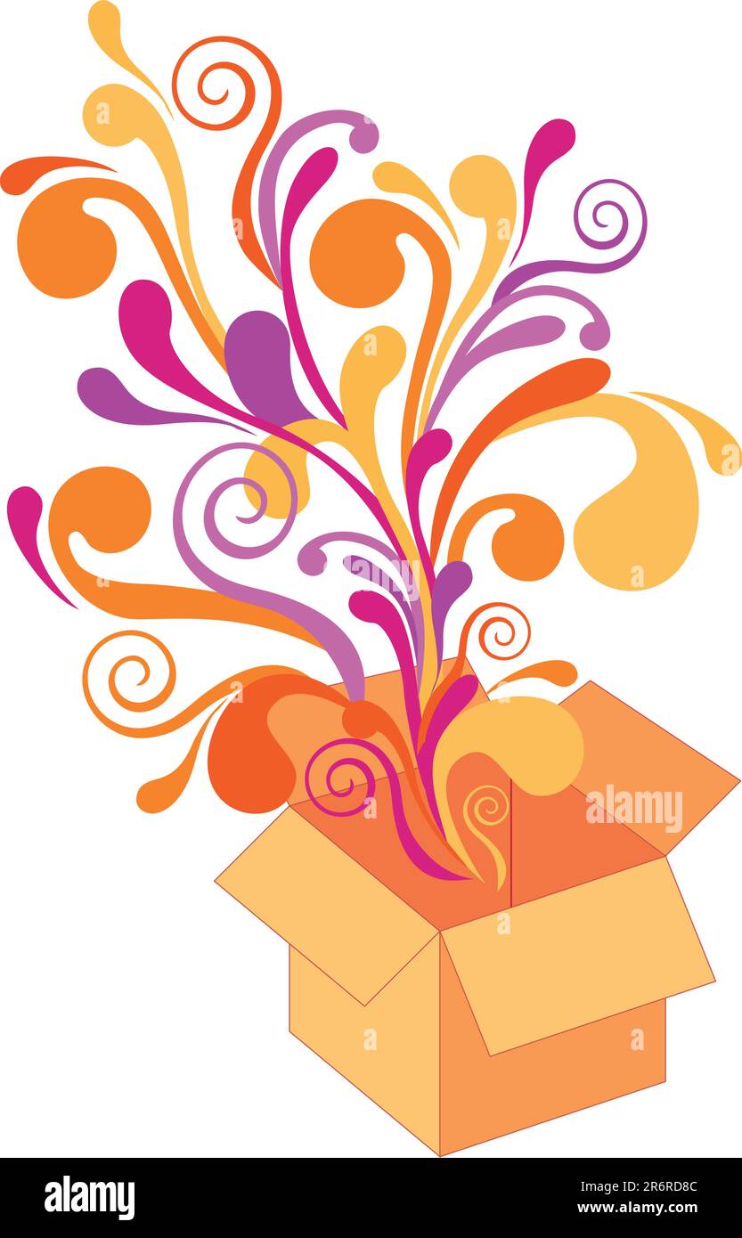 gift box with explosive surprise, vector background Stock Vector Image ...