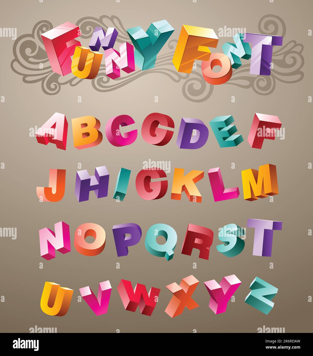 bright funny font design alphabet. in vector Stock Vector Image & Art ...