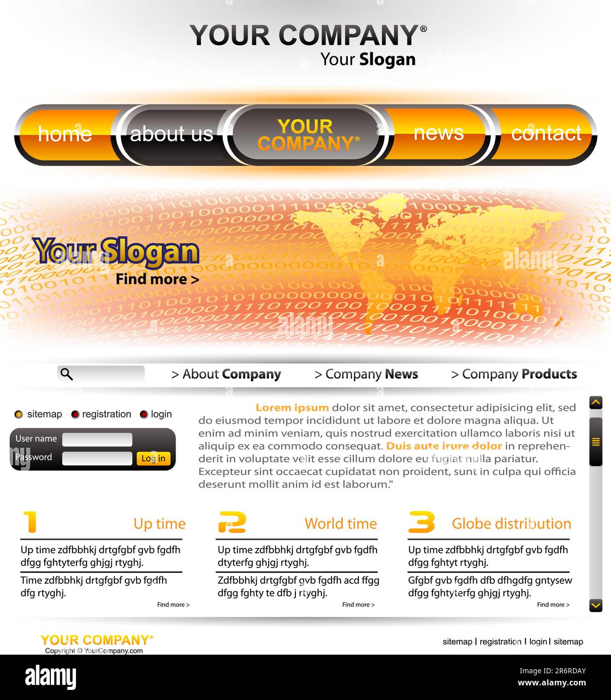 Vector editable website template Stock Vector Image & Art - Alamy