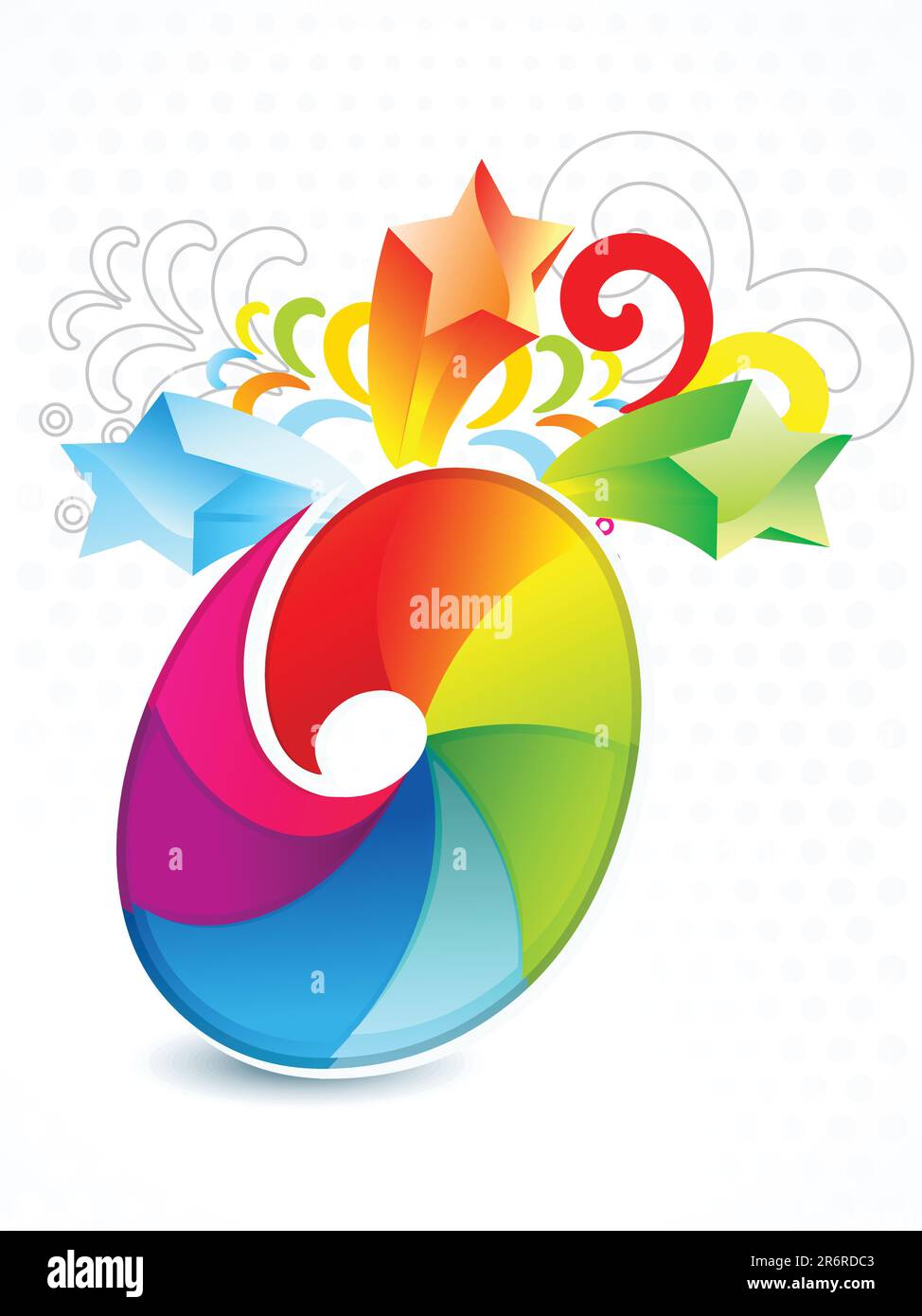 abstract colorful rainbow floral vector illustration Stock Vector Image ...