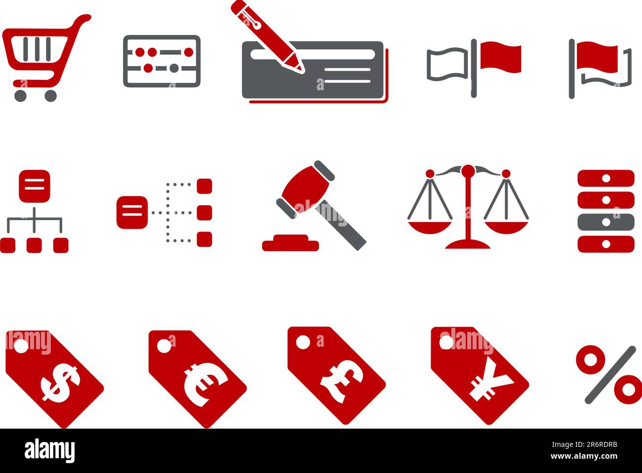 Vector icons pack - Red Series, money collection Stock Vector Image ...