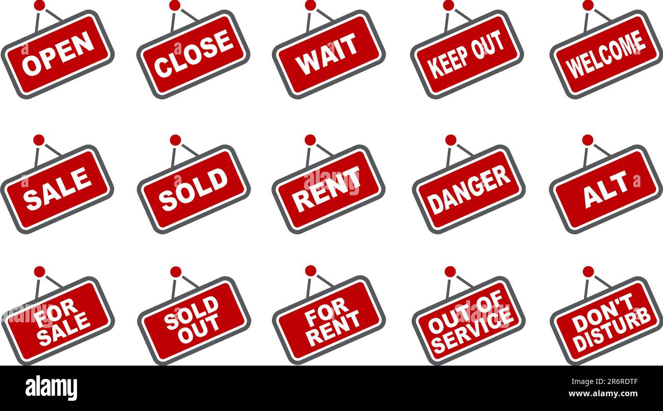 Vector icons pack - Red Series, signals collection Stock Vector Image & Art - Alamy