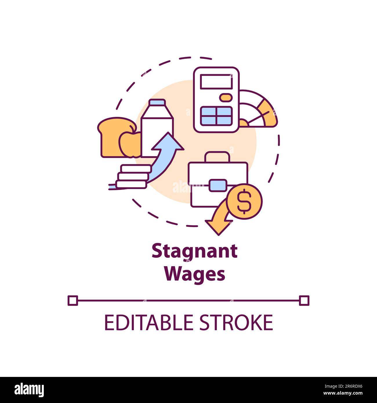 Stagnant wages concept icon Stock Vector Image & Art - Alamy