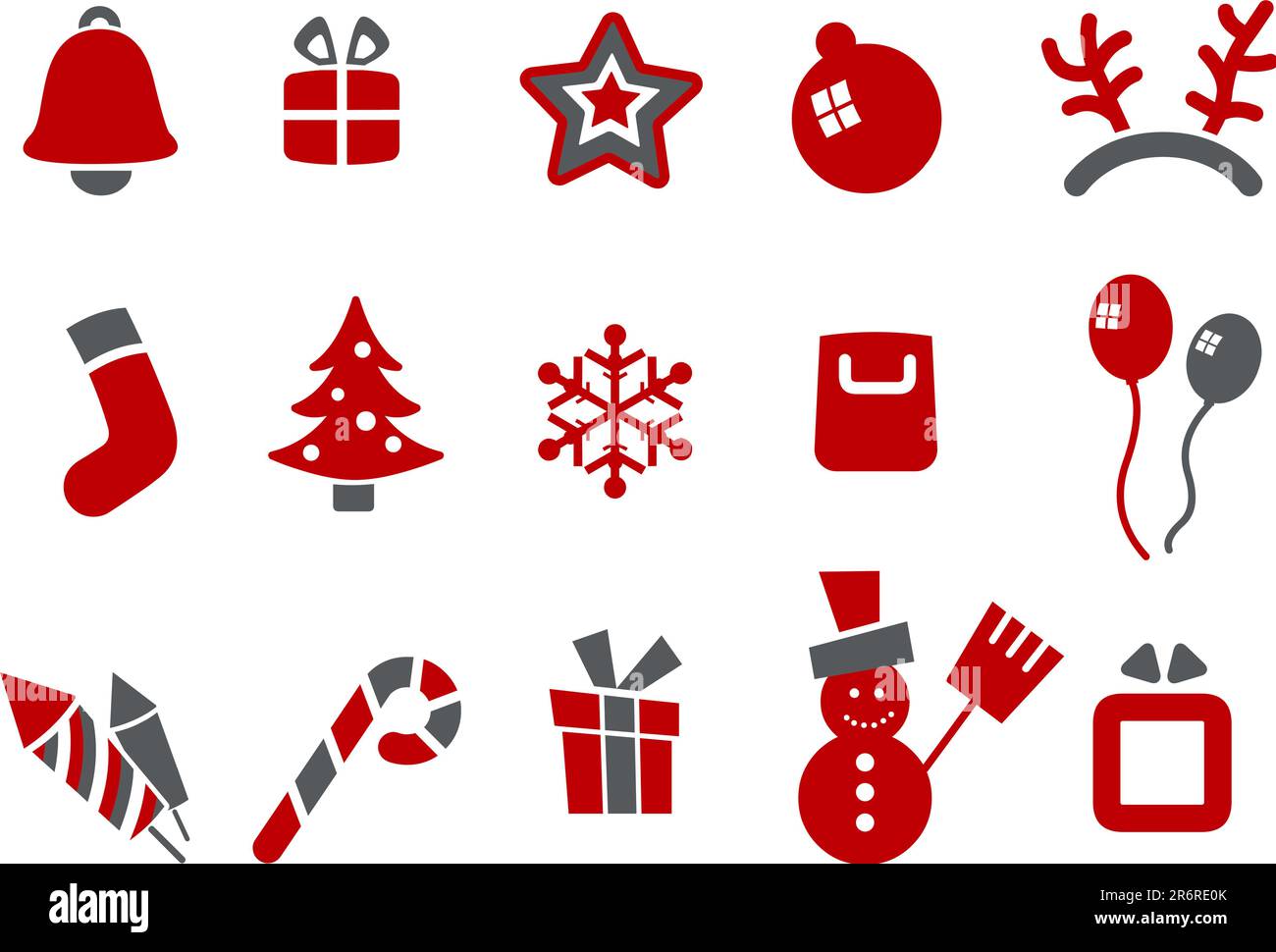 Vector icons pack - Red Series, Christmas collection Stock Vector Image ...