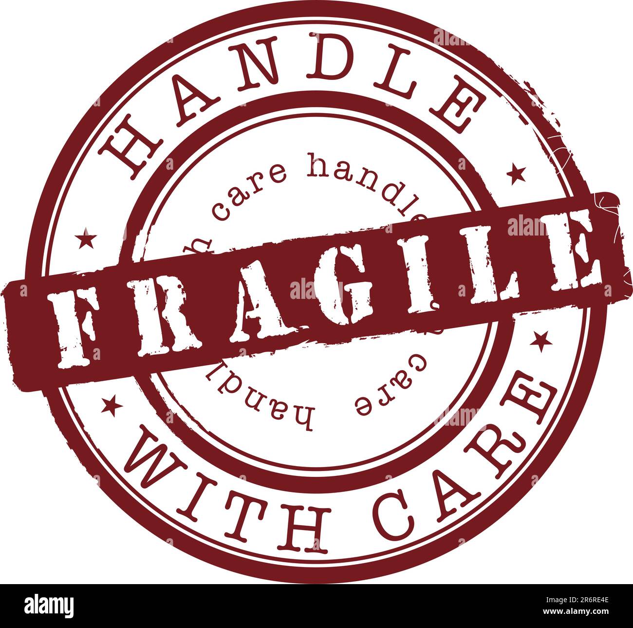 Vector fragile stamp with red ink Stock Vector Image & Art - Alamy