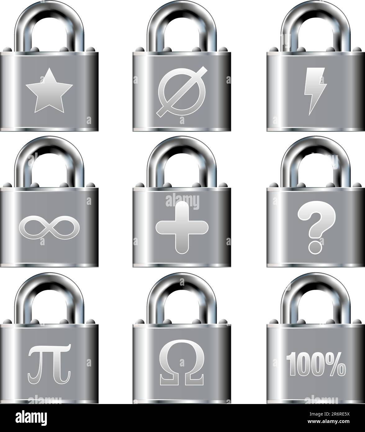 Math symbol icon set on secure vector lock buttons Stock Vector Image ...