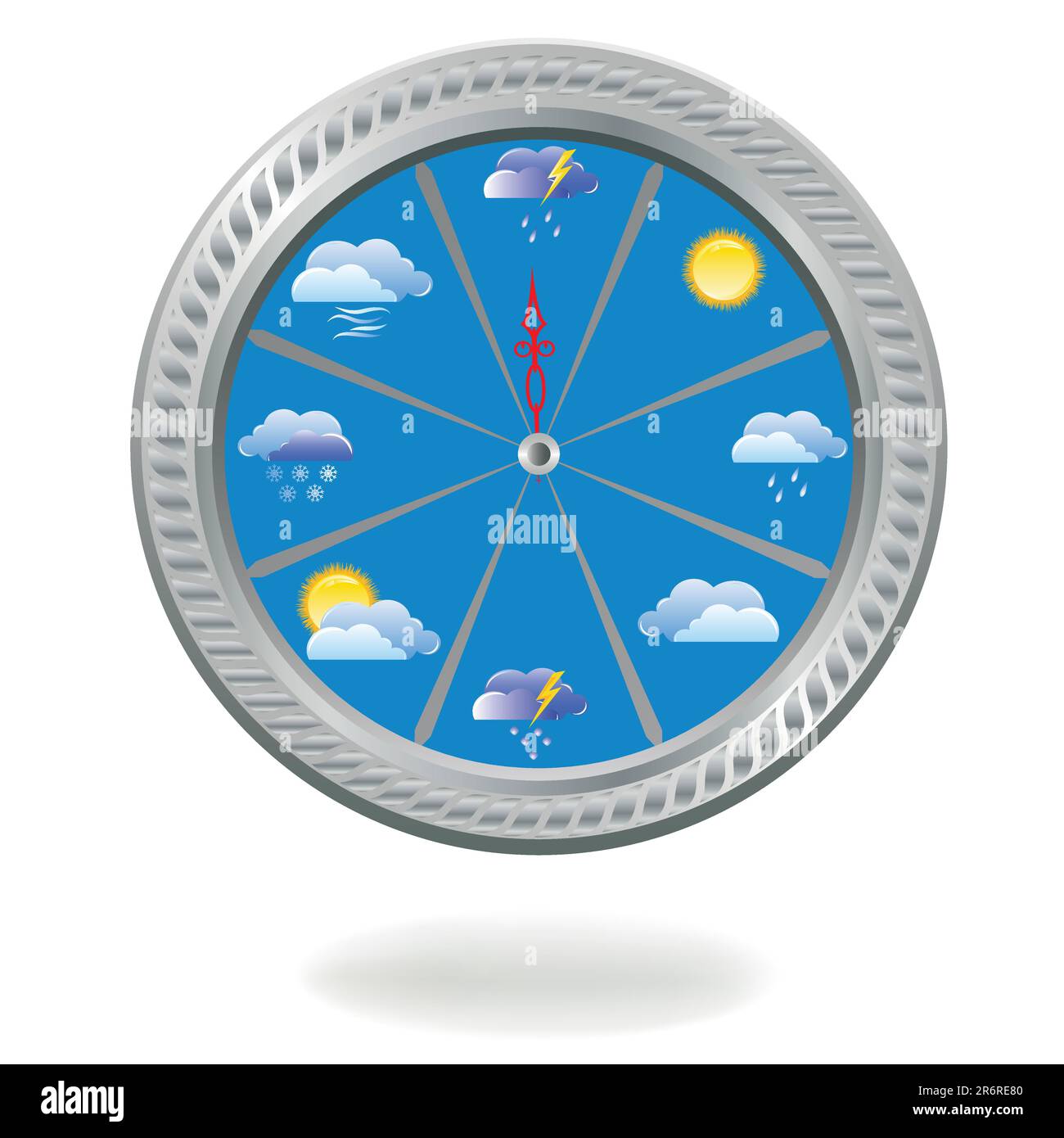 Vector illustration of a clock with weather icons Stock Vector Image ...