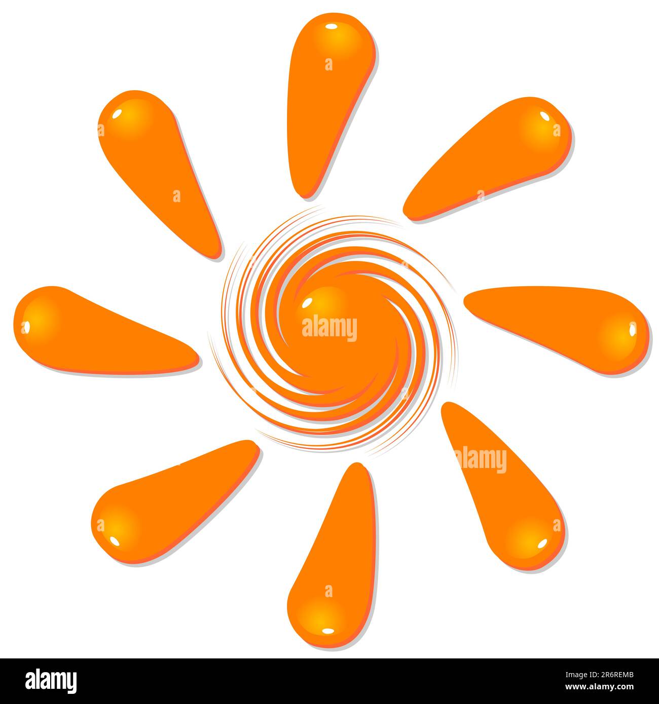 Stylized sun isolated over white square background Stock Vector Image ...