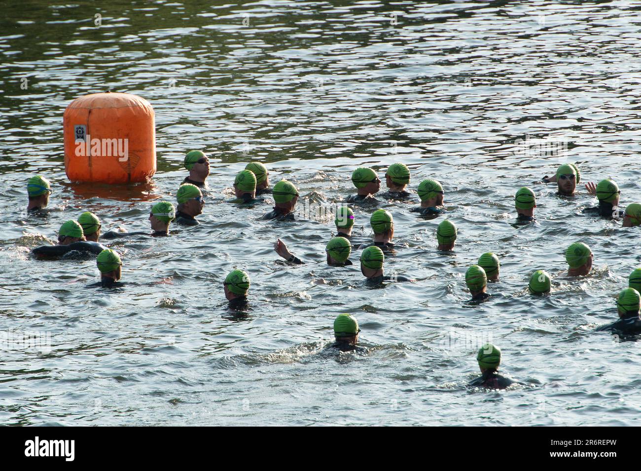 Windsor, Berkshire, UK. 11th June, 2023. Triathletes were out early ...
