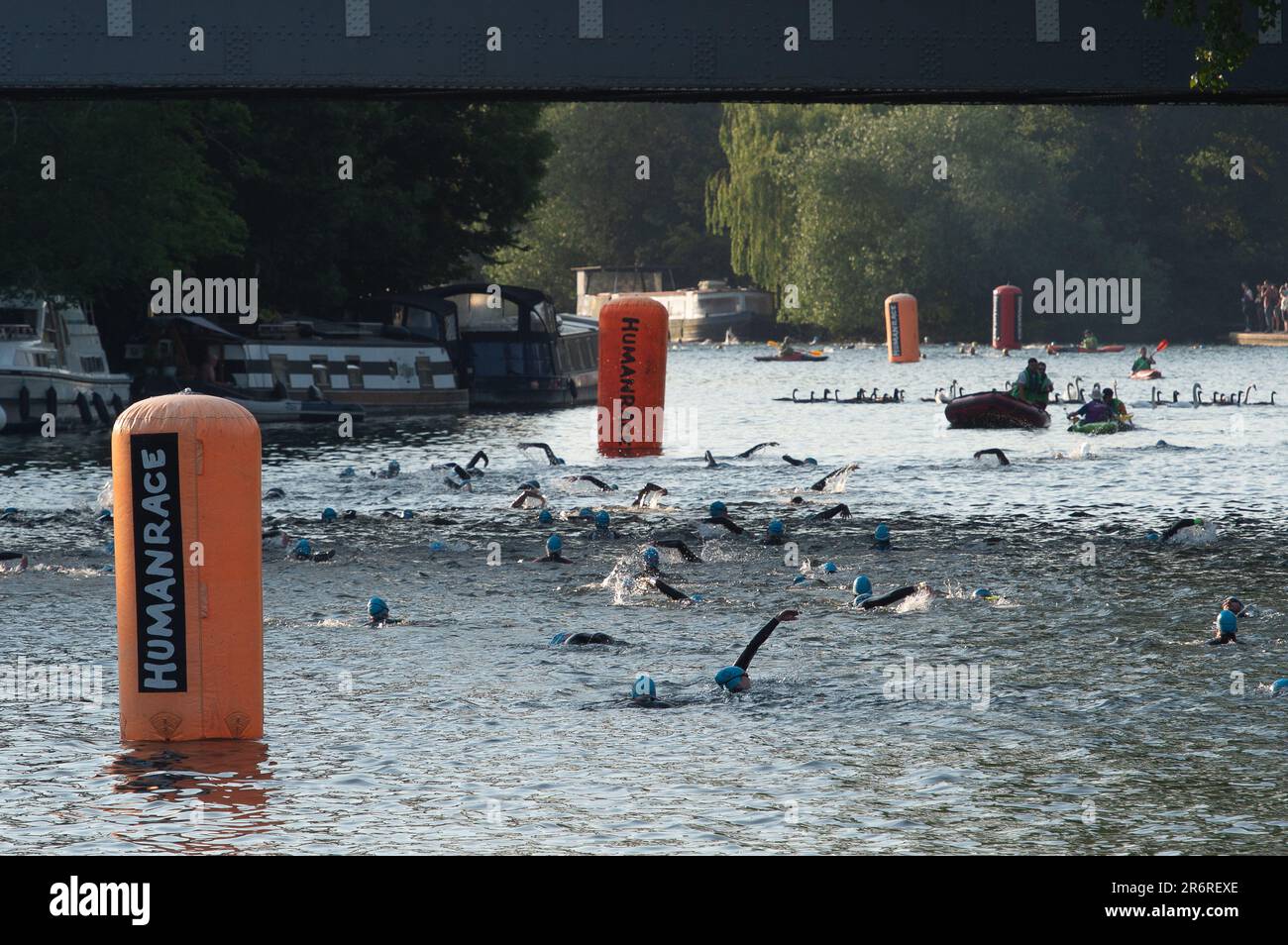 Windsor, Berkshire, UK. 11th June, 2023. Triathletes were out early ...