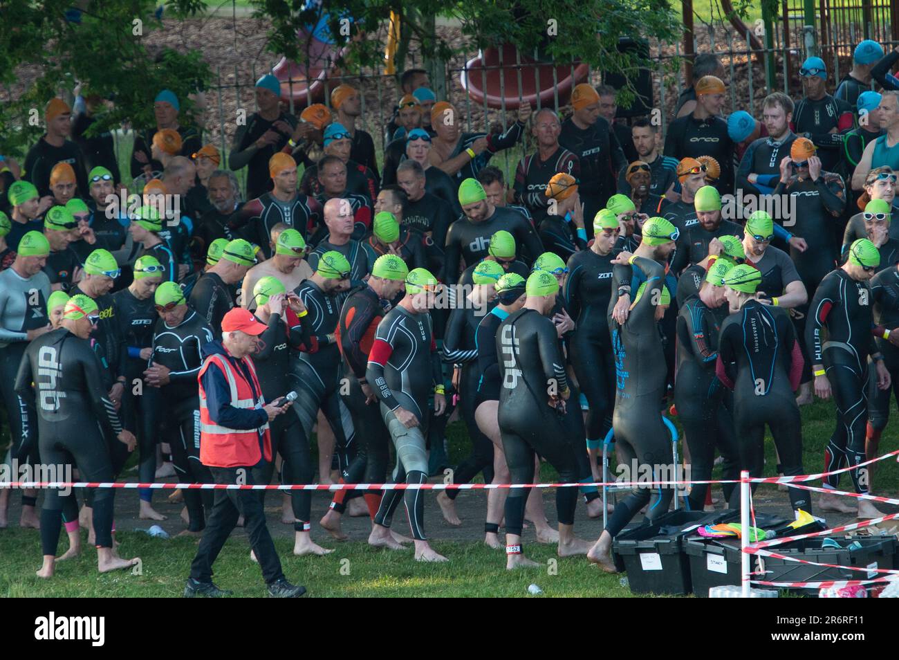 Windsor, Berkshire, UK. 11th June, 2023. Triathletes were out early ...