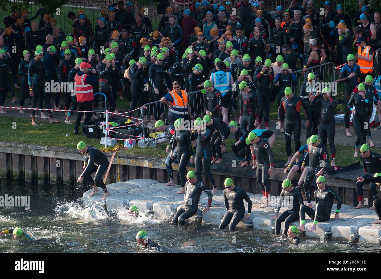 Windsor, Berkshire, UK. 11th June, 2023. Triathletes were out early ...