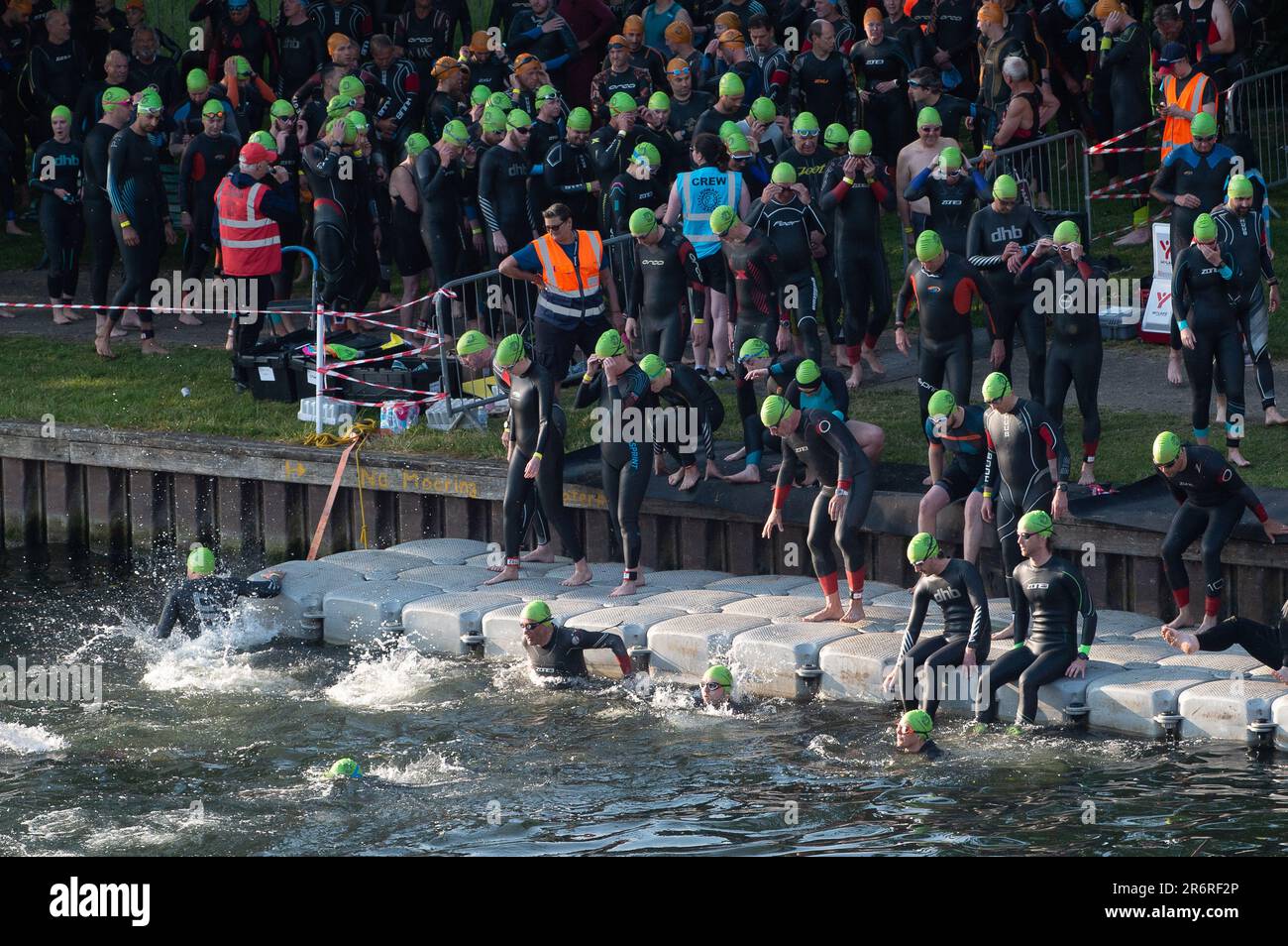Windsor, Berkshire, UK. 11th June, 2023. Triathletes were out early ...