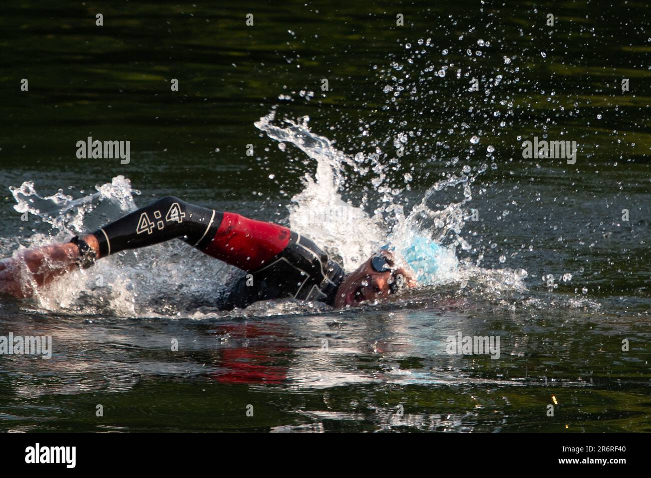 Windsor, Berkshire, UK. 11th June, 2023. Triathletes were out early ...