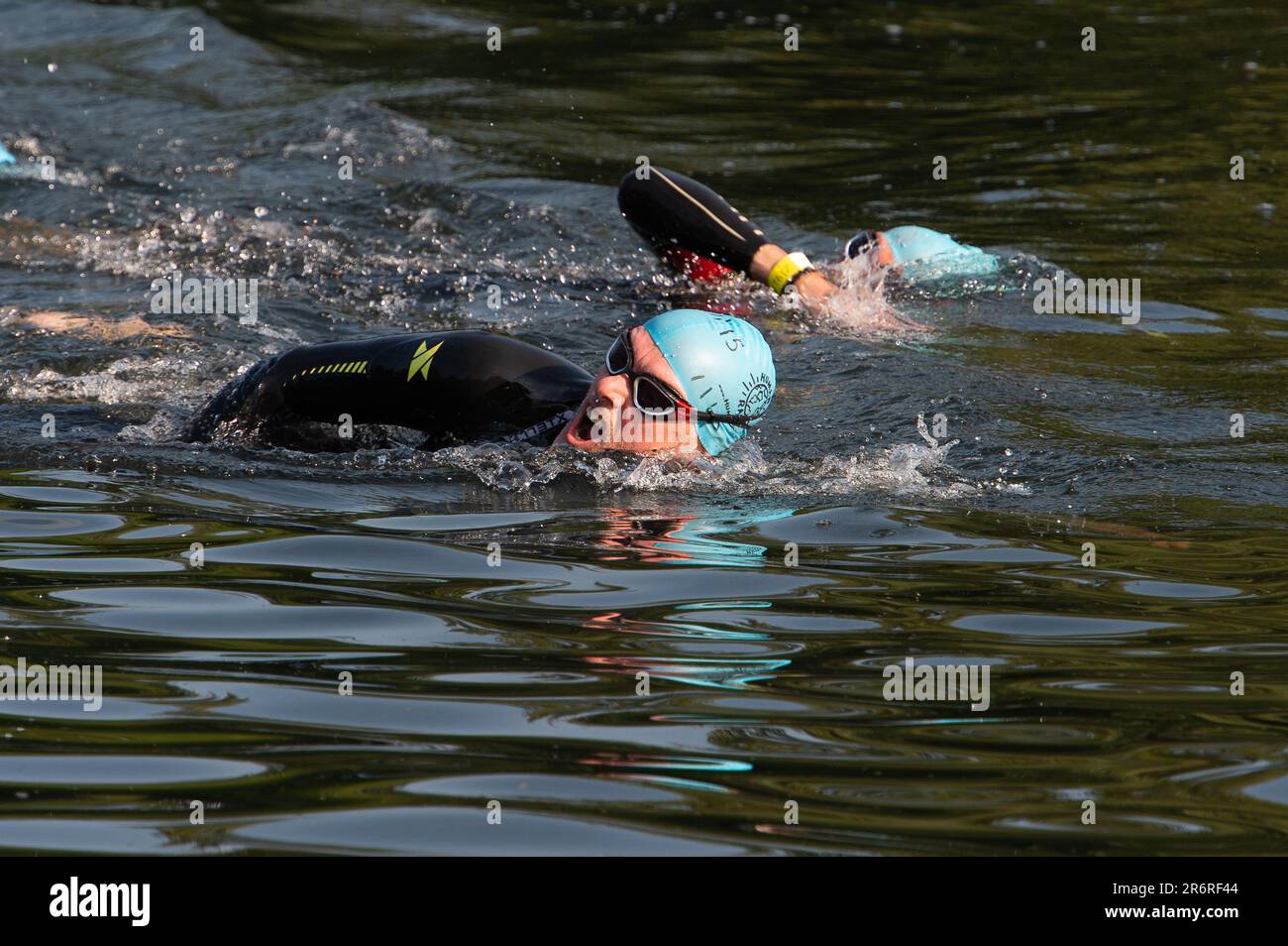 Windsor, Berkshire, UK. 11th June, 2023. Triathletes were out early ...
