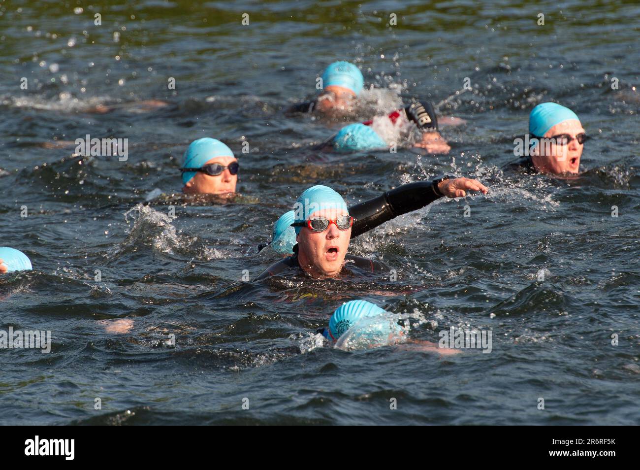 Windsor, Berkshire, UK. 11th June, 2023. Triathletes were out early ...