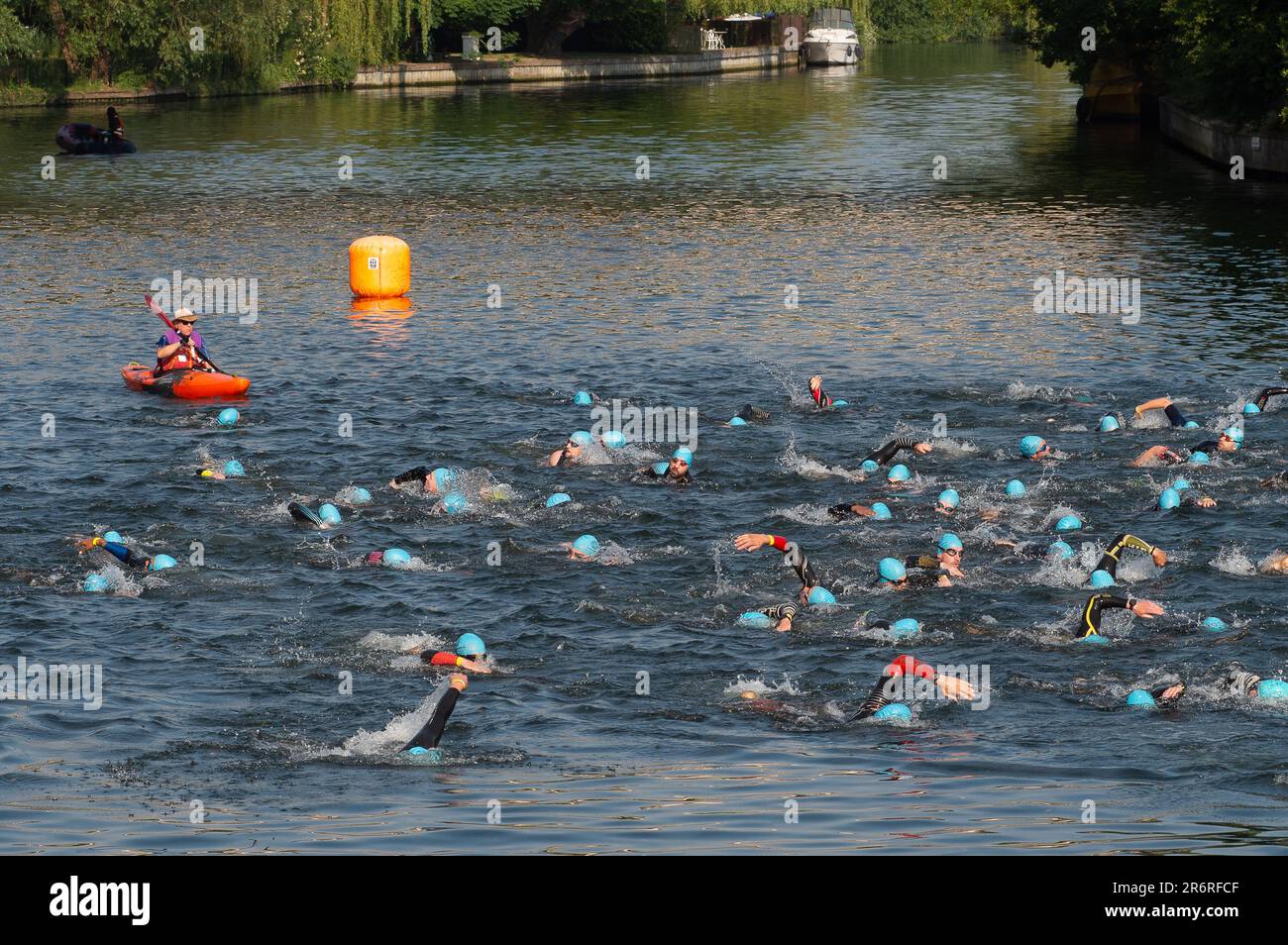 Windsor, Berkshire, UK. 11th June, 2023. Triathletes were out early ...