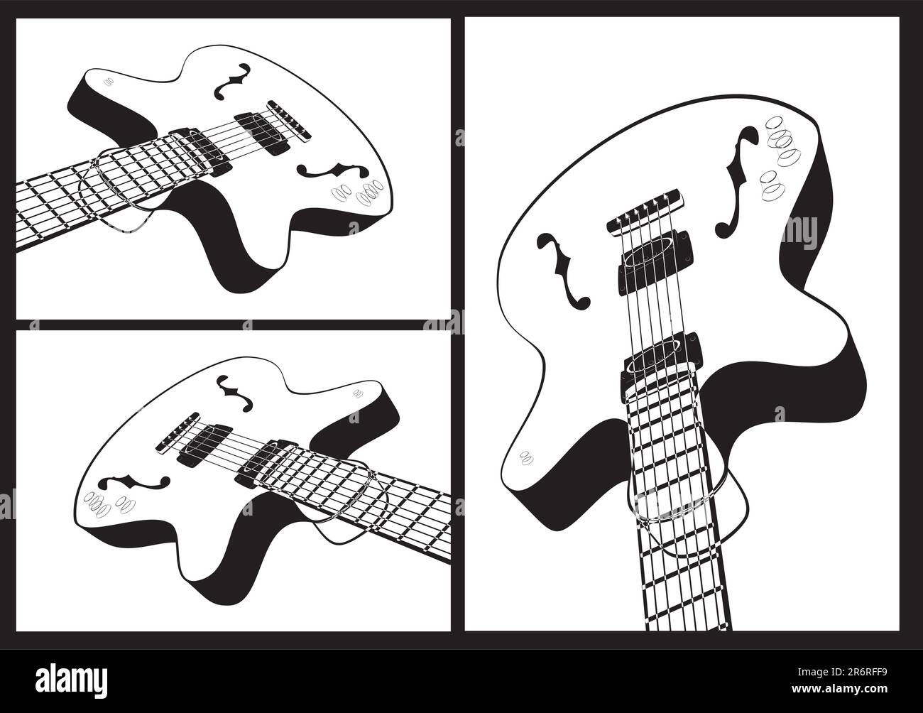 comic style white black Guitar Stock Vector Image & Art - Alamy