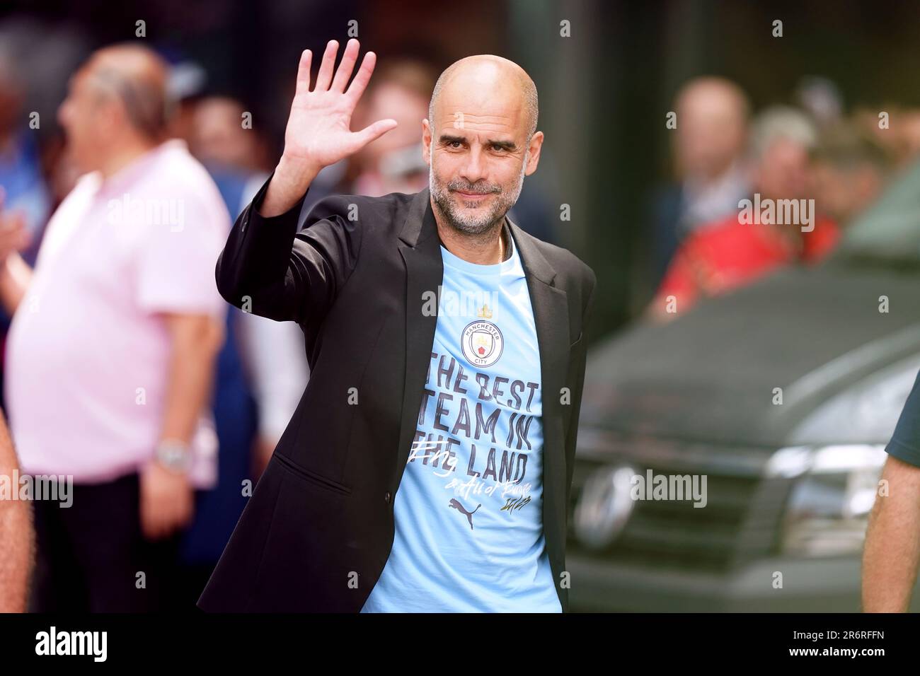 Manchester City manager Pep Guardiola leaving their team hotel in ...