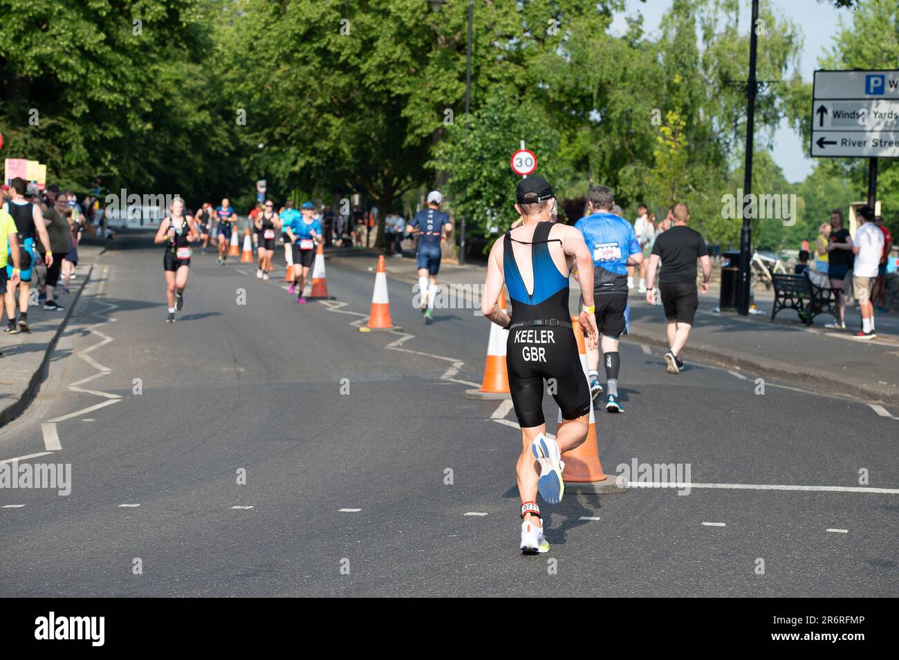 Windsor, Berkshire, UK. 11th June, 2023. Triathletes were out early ...