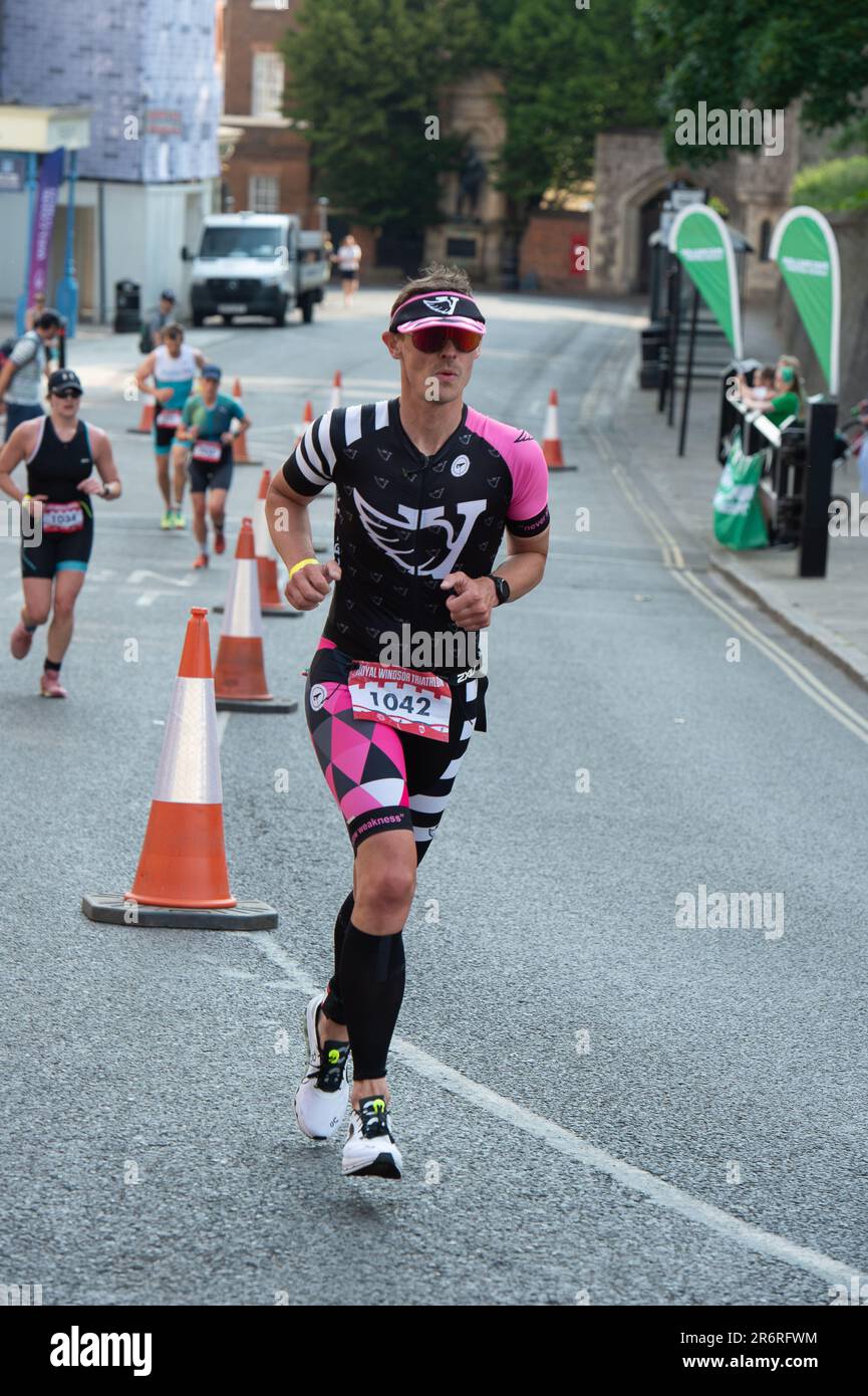 Windsor, Berkshire, UK. 11th June, 2023. Triathletes were out early ...