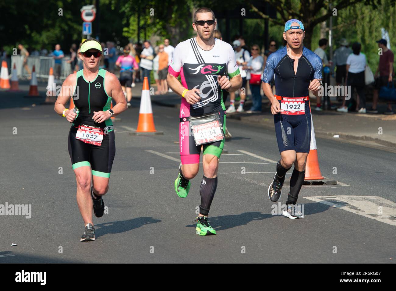 Windsor, Berkshire, UK. 11th June, 2023. Triathletes were out early ...