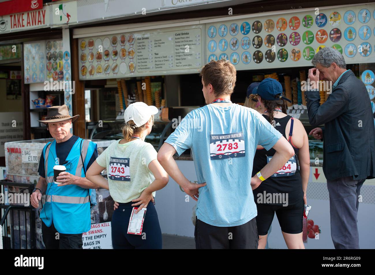 Windsor, Berkshire, UK. 11th June, 2023. Triathletes were out early ...