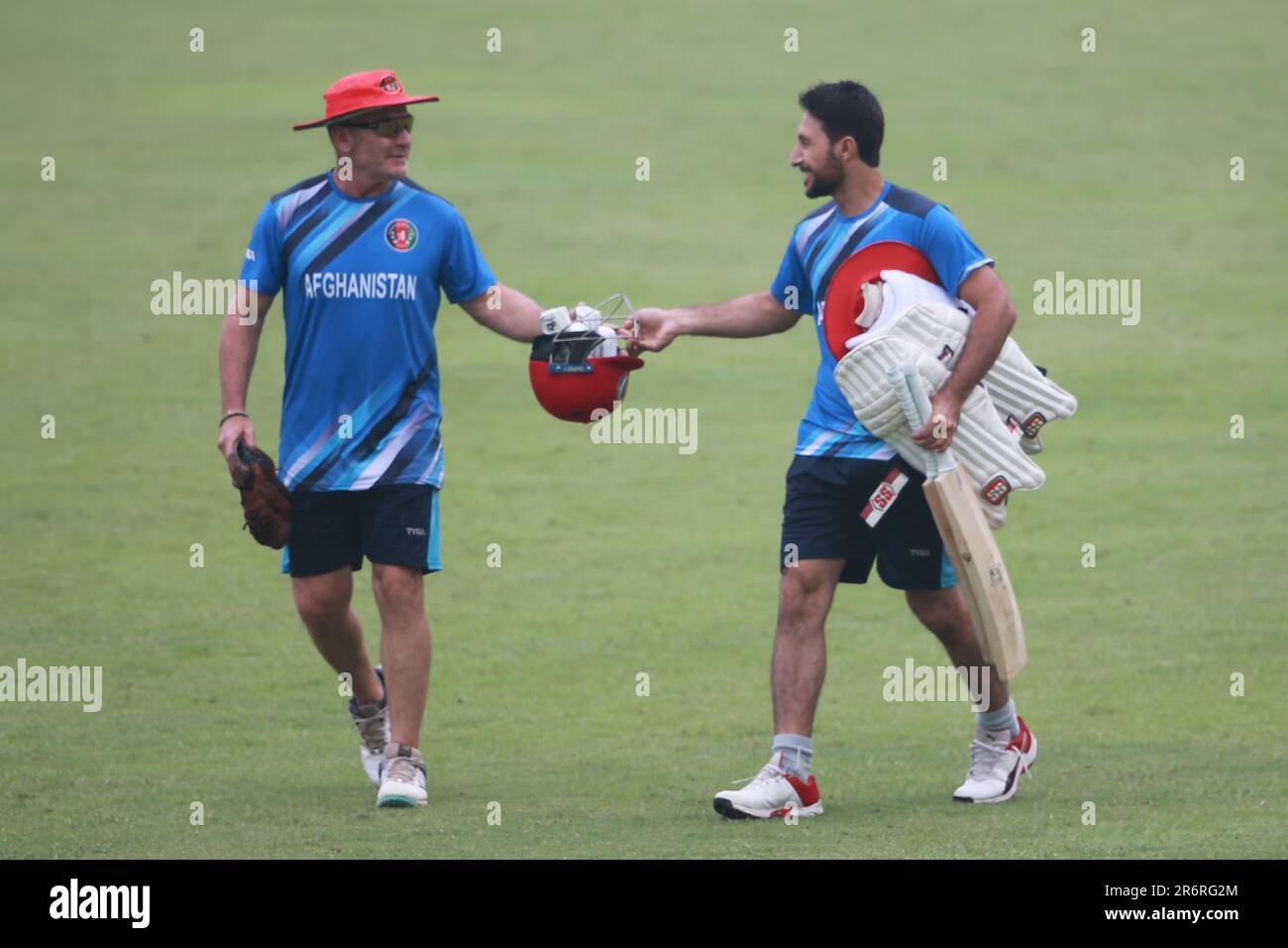 Afghanistan Test Team players attend practice session at the Sher-e ...