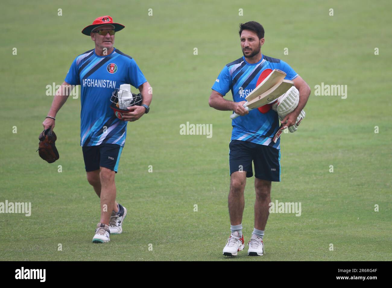 Afghanistan Test Team players attend practice session at the Sher-e ...
