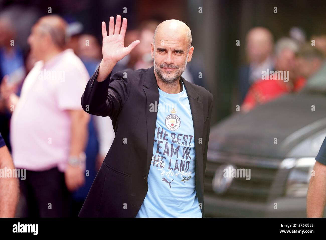Manchester City manager Pep Guardiola leaving their team hotel in ...