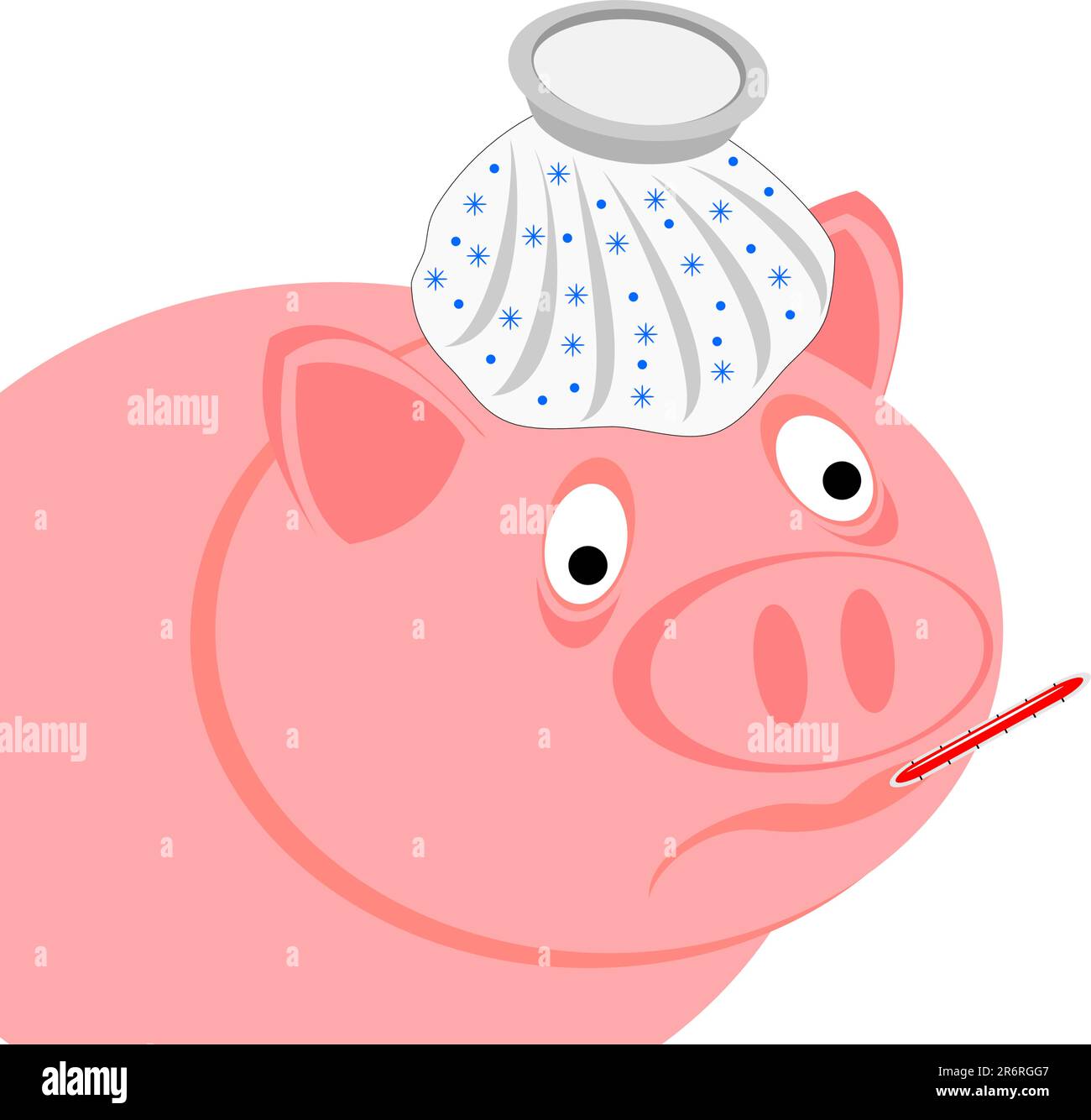 A pig with ice bag and thermometer Stock Vector Image & Art - Alamy