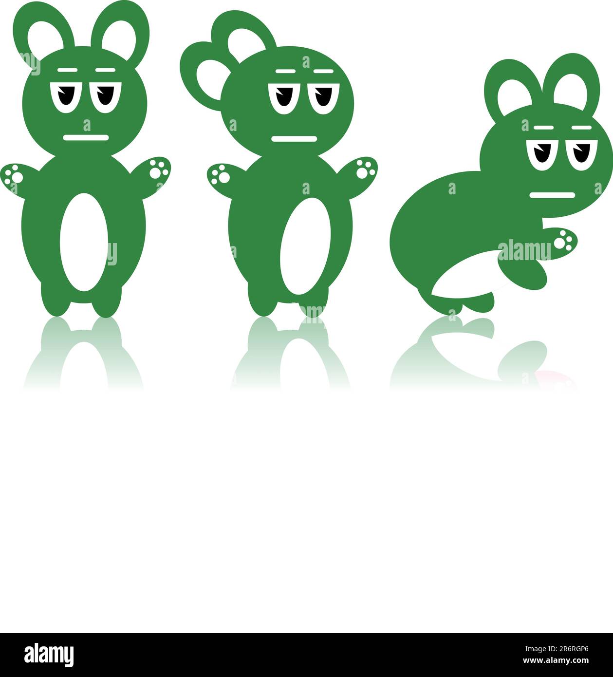 An illustrated background of three rabbits in different emotions ...