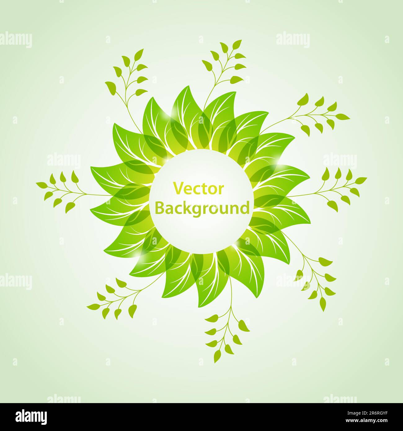 Vector green background with leaves. No transparency Stock Vector Image ...