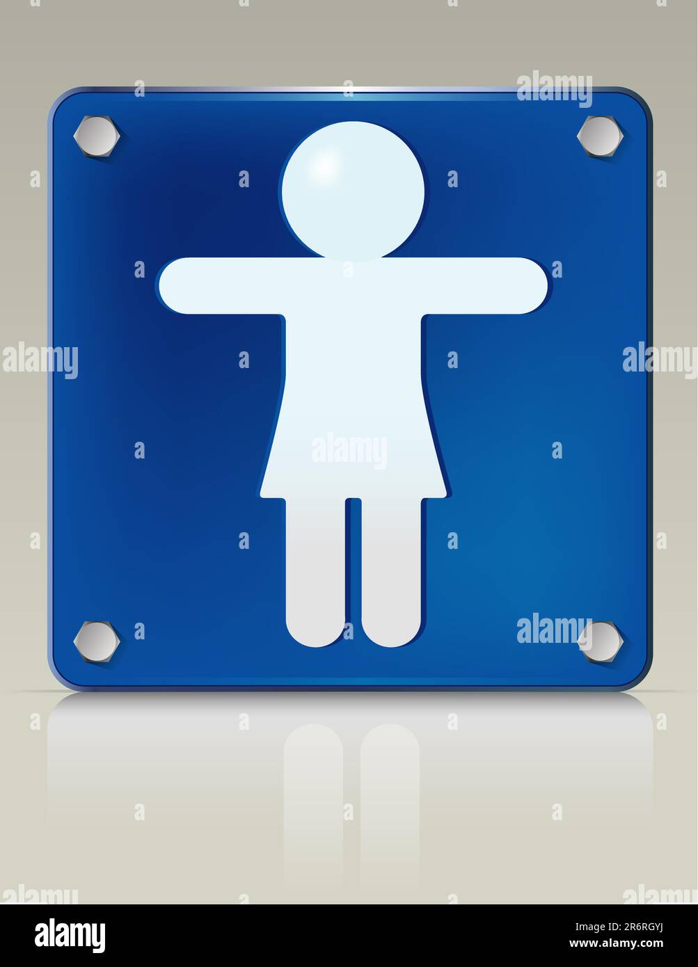 Stylish 3D illustration of female symbol on a restroom sign. Easy-edit ...