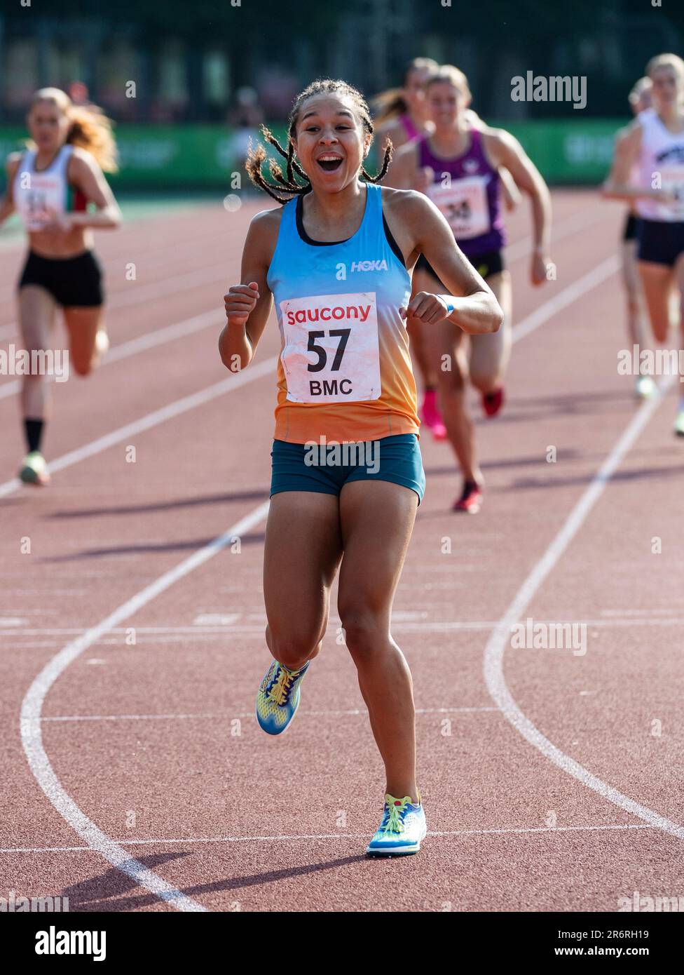 Khahisa Mhlanga of Herts Phoenix competing in the women’s 800m A race ...