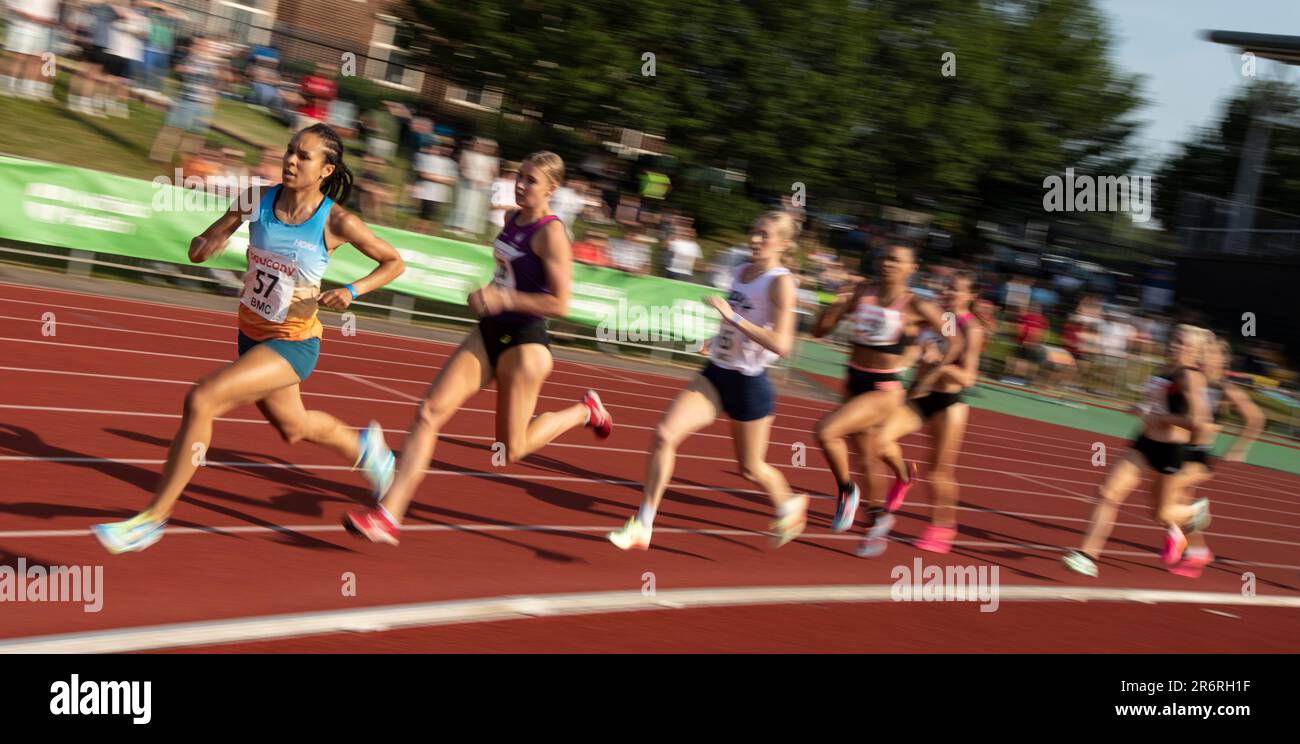 Khahisa Mhlanga of Herts Phoenix competing in the women’s 800m A race ...