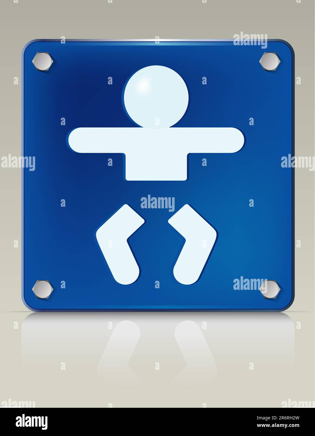 Stylish 3D illustration of baby changing symbol on a restroom sign ...
