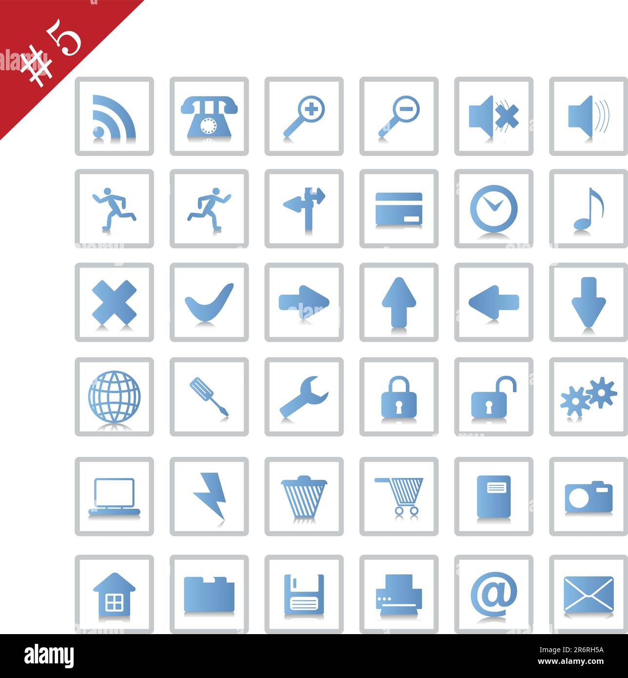 Collection of different icons for using in web design. Set #5 Stock ...