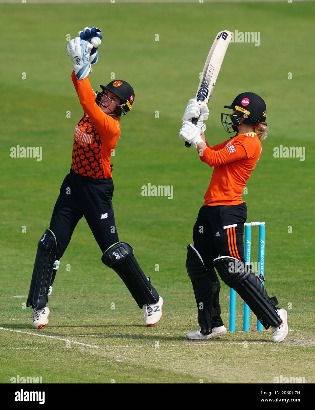 The Blaze Lucy Higham batting during the Charlotte Edwards Cup final at ...