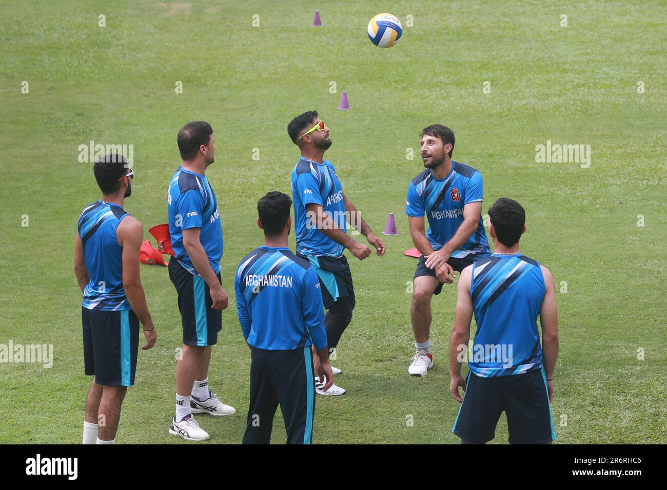 Afghanistan Test Team players attend practice session at the Sher-e ...