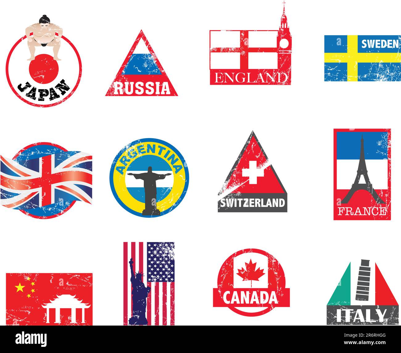illustration with new designs to represent different countries Stock ...