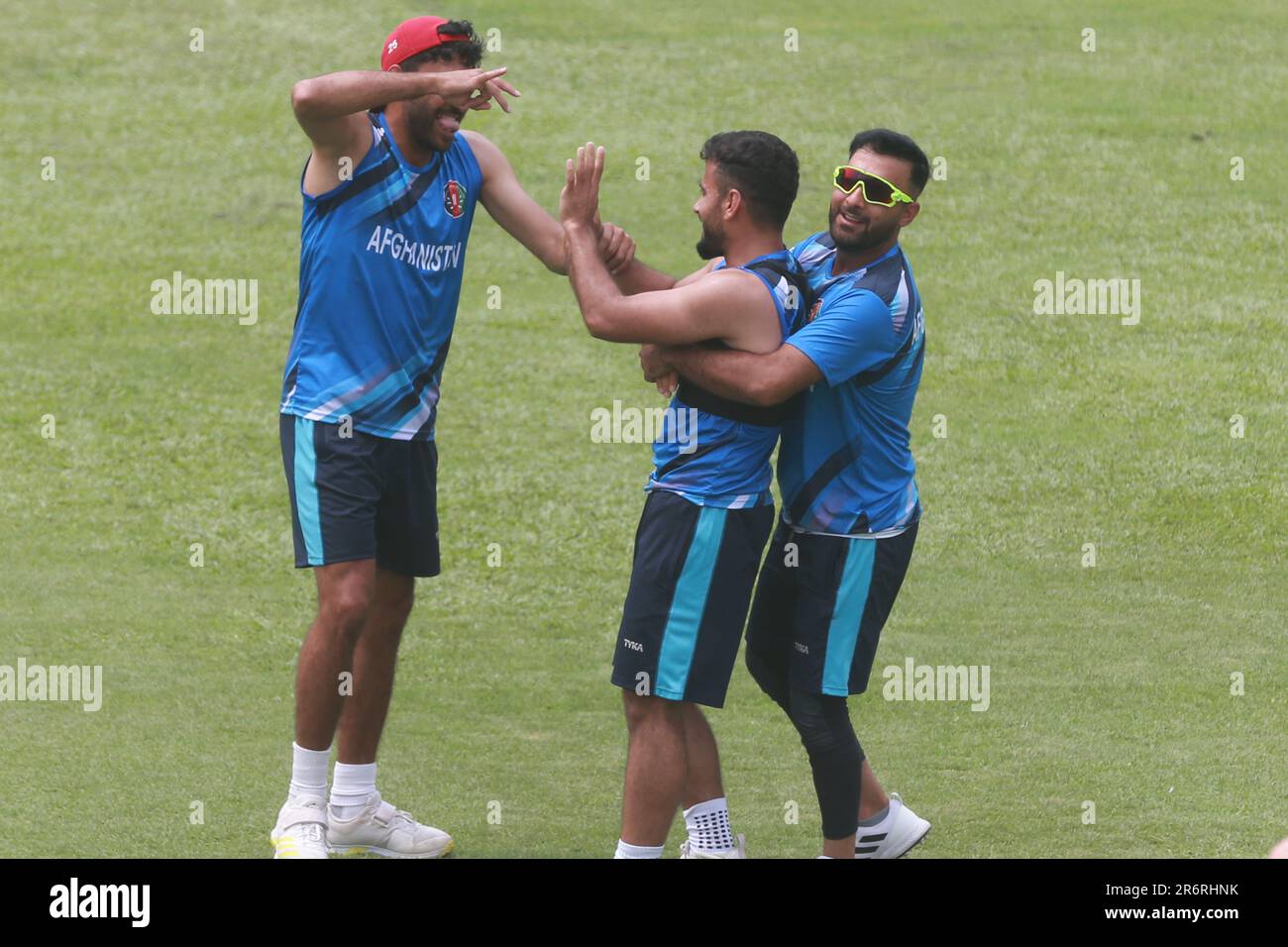 Afghanistan Test Team players attend practice session at the Sher-e ...