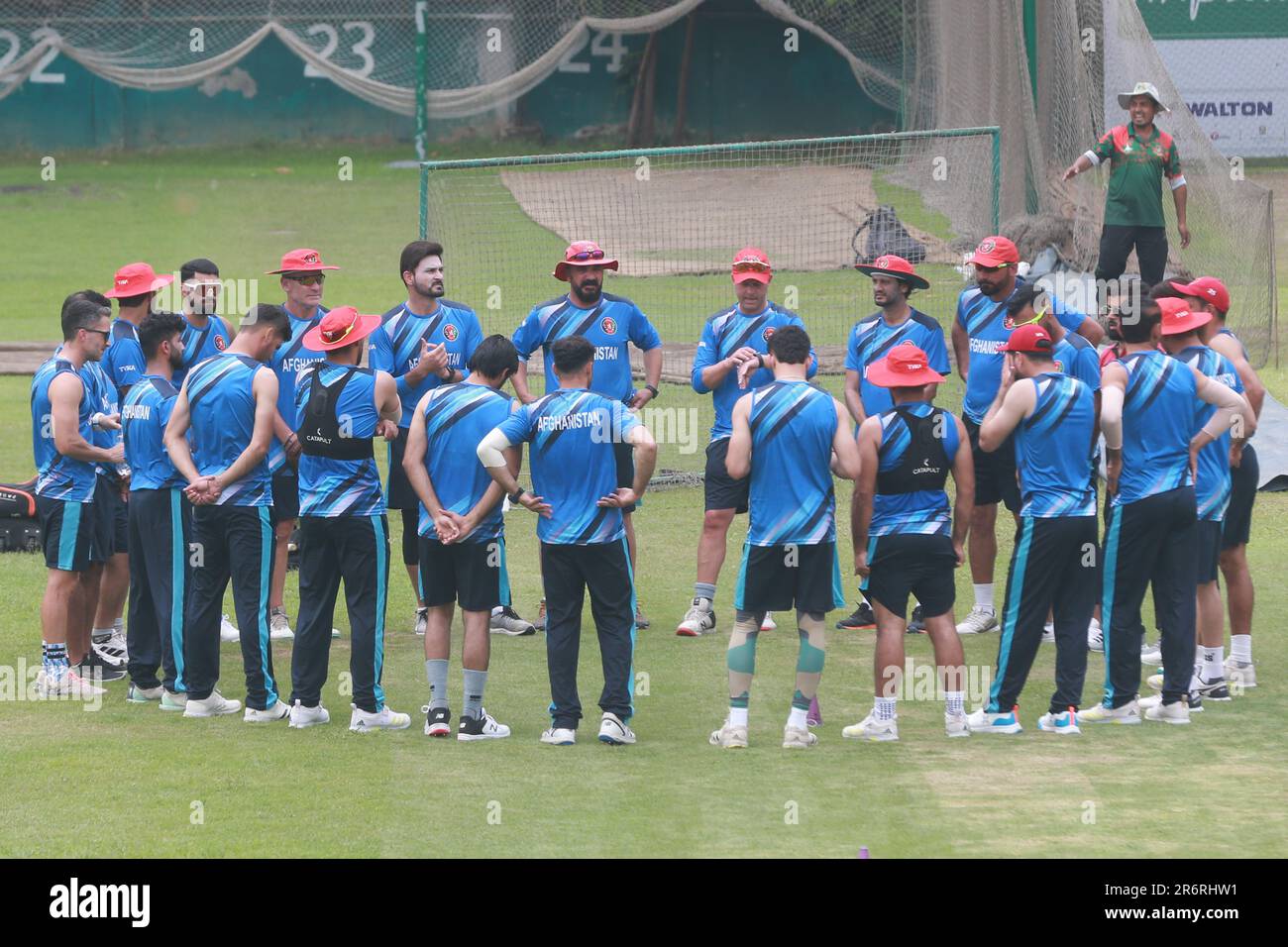 Afghanistan Test Team players attend practice session at the Sher-e ...
