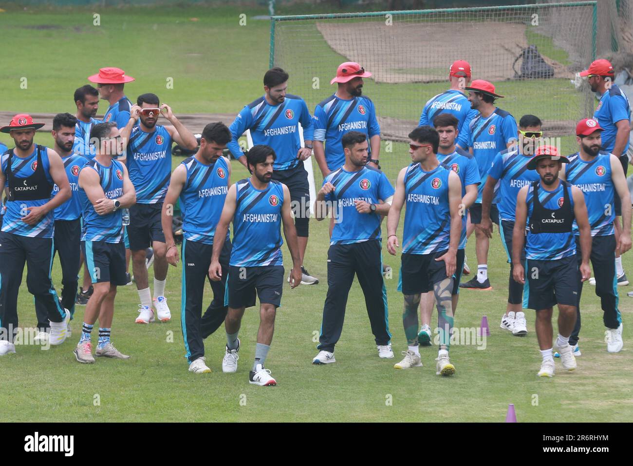 Afghanistan Test Team players attend practice session at the Sher-e ...