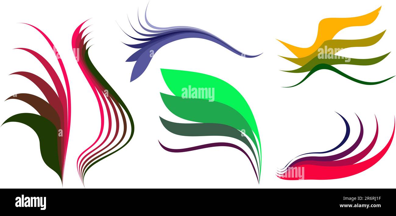 Some abstract elegance shapes, hand drawing and vectorising after Stock ...