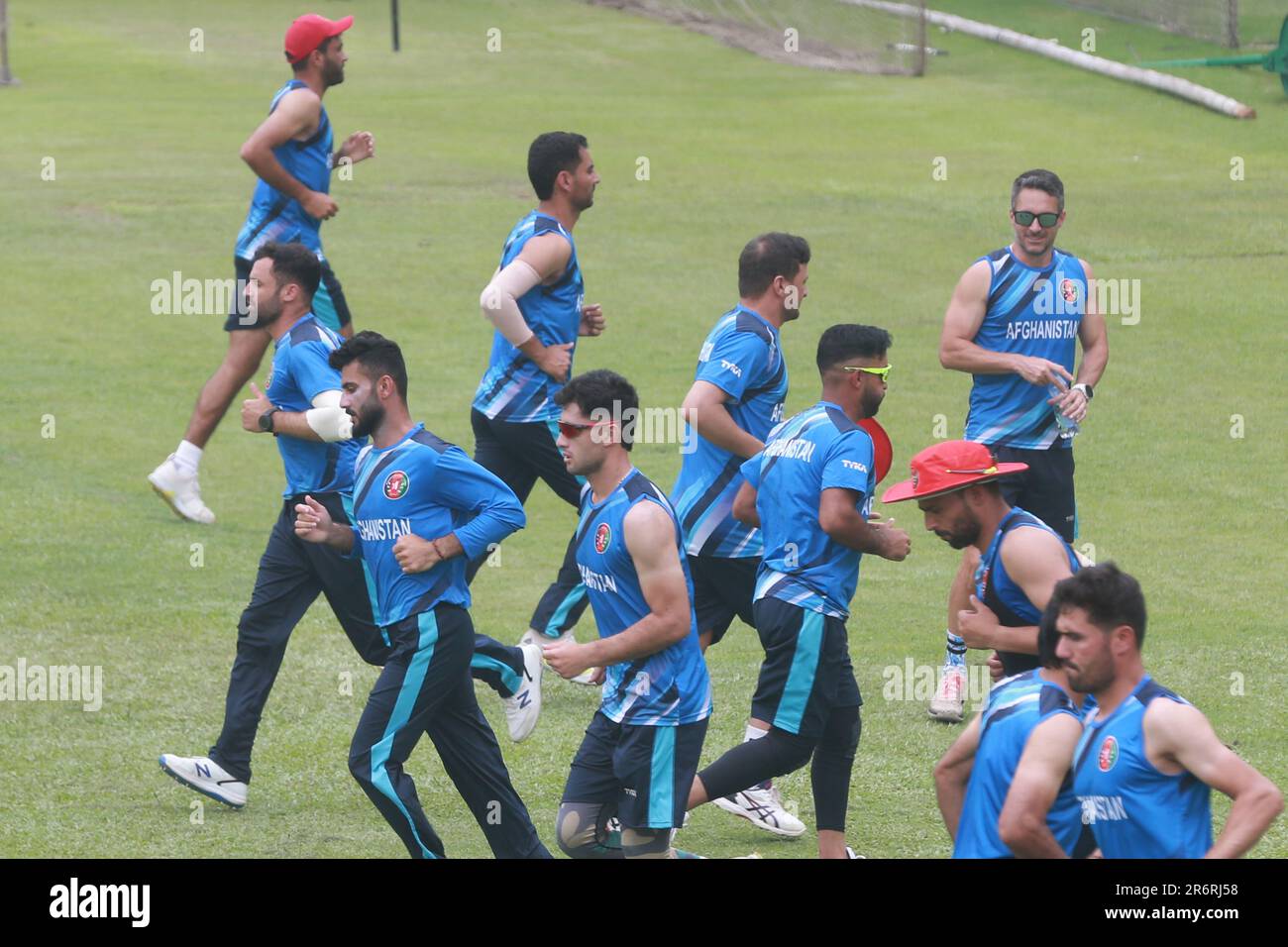 Afghanistan Test Team players attend practice session at the Sher-e ...